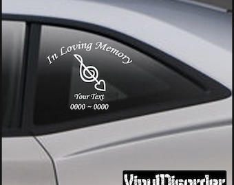 Music 5 in Loving Memory Custom Car or Wall Vinyl Decal | Etsy