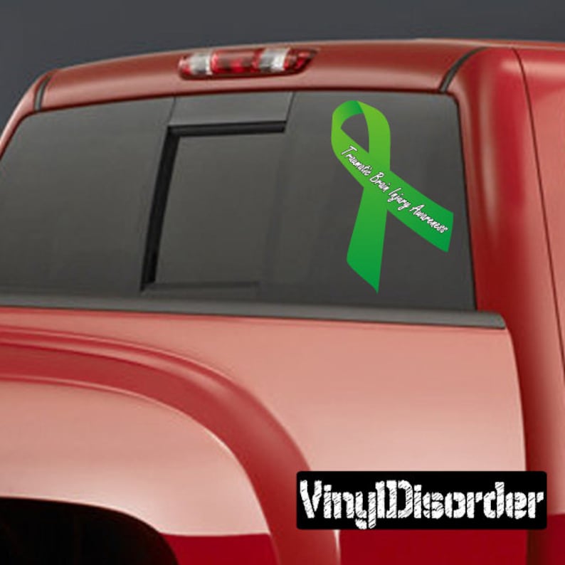 Traumatic Brain Injury Awareness Ribbon Vinyl Wall Decal or - Etsy
