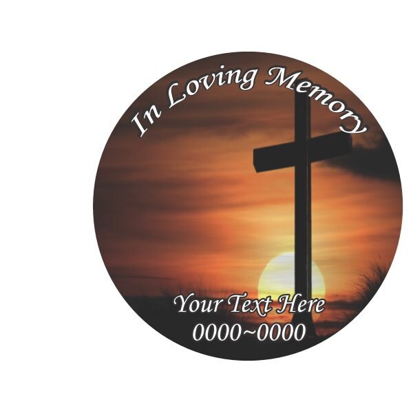 Cross in Loving Memory Full Color Circles 009 Custom Vinyl - Etsy