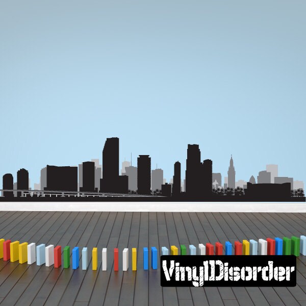 Miami Florida Skyline Vinyl Wall Decal or Car Sticker Vinyl Fabric ...