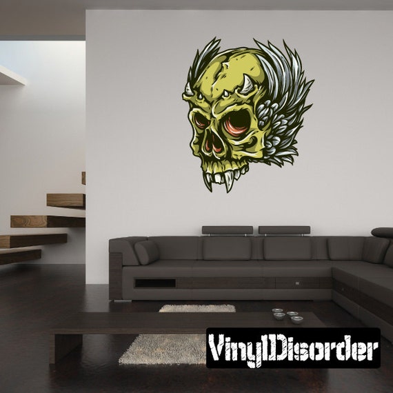 Skull Wall Decal Wall Fabric Vinyl Decal Removable and | Etsy
