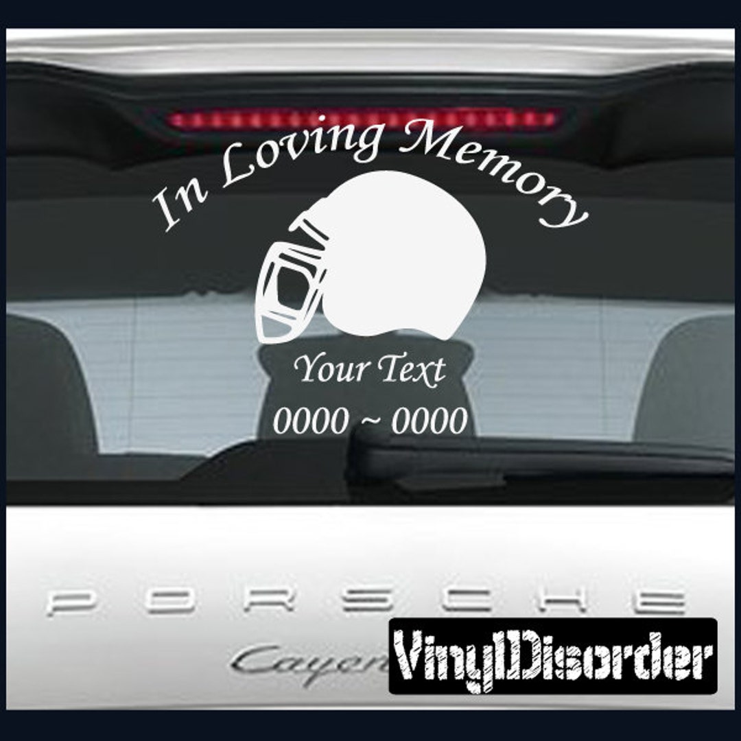 Football 1 in Loving Memory Custom Car or Wall Vinyl Decal Stickers ...