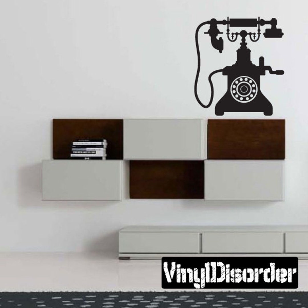 Classic Telephone Vinyl Wall Decal or Car Sticker - Mv004et - Etsy