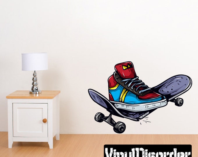 Skateboard Vinyl Wall Decor Skate Skater Decal for Home Decor, Bedroom ...