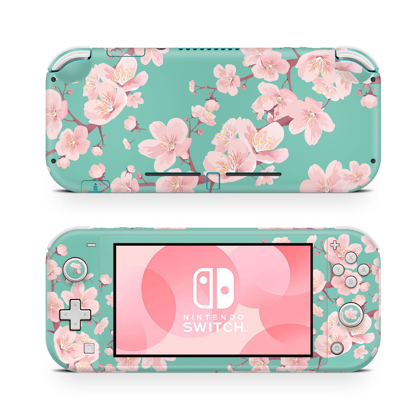 Cherry Blossom Mint Green Nintendo Switch Lite Wrap Skin - Etsy