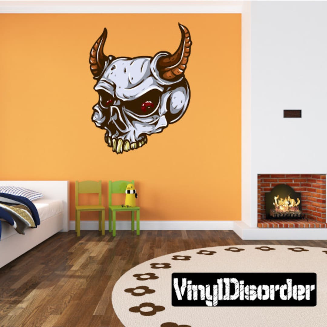 Skull Wall Decal - Wall Fabric - Vinyl Decal - Removable and Reusable ...