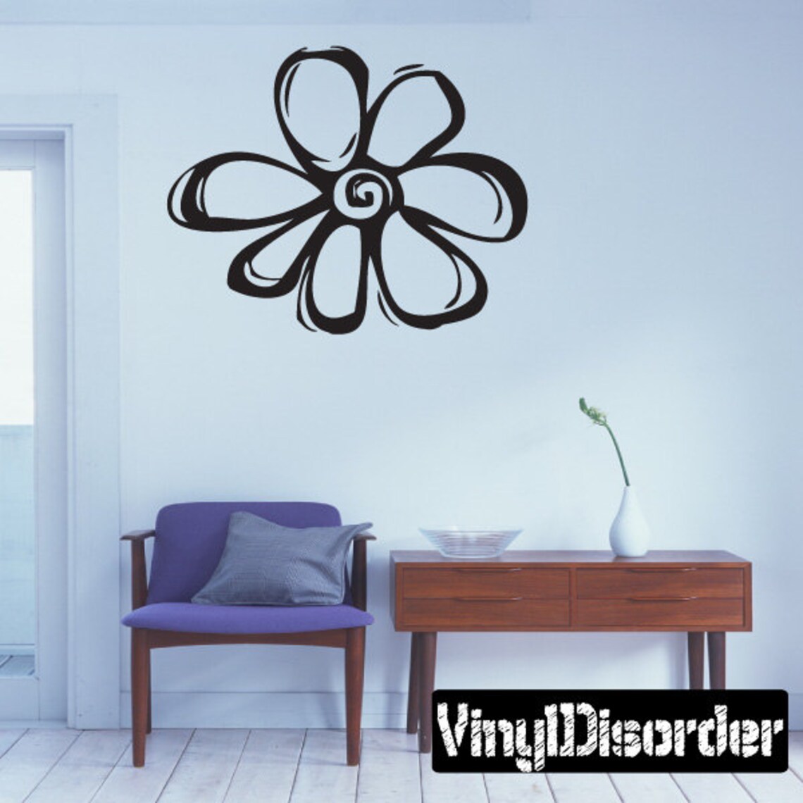 Flower Vinyl Wall Decal or Car Sticker - Mv007et - Etsy