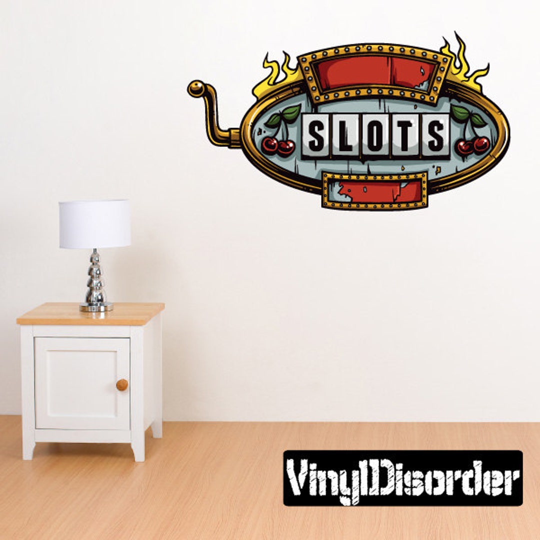 Gambling Slot Machine Wall Decal - Wall Fabric - Vinyl Decal ...