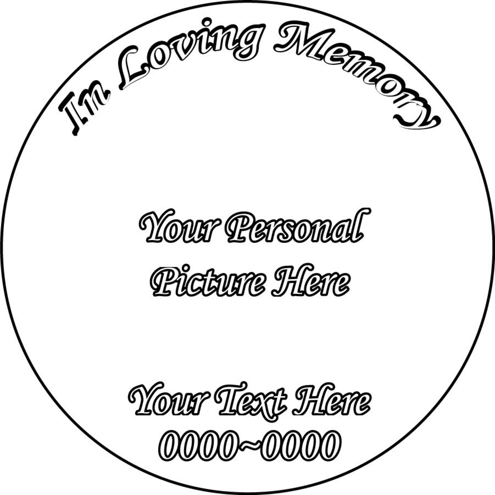 Custom Image in Loving Memory Full Color Circle Shape Custom - Etsy