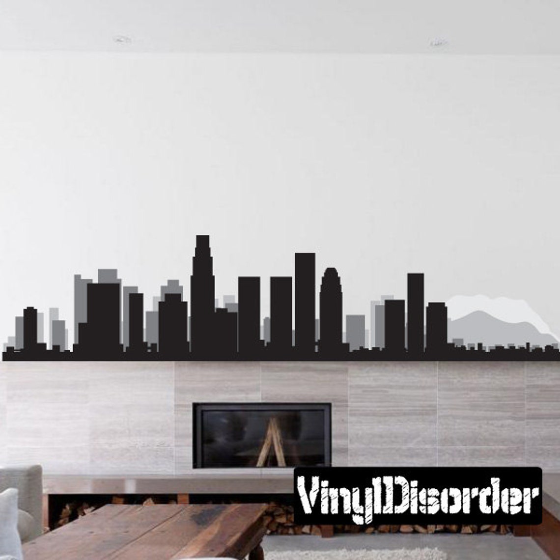 Los Angeles Ca Skyline Vinyl Wall Decal or Car Sticker - Vinyl Fabric ...