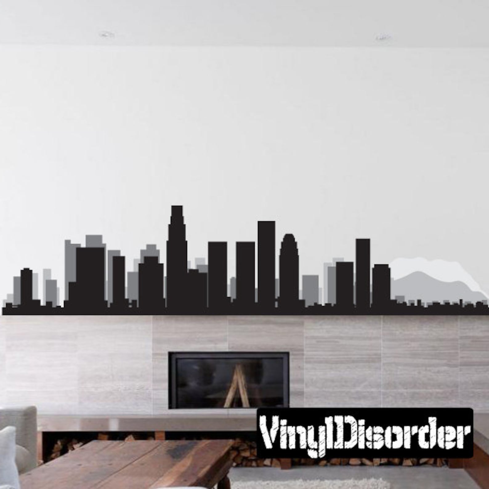 Los Angeles Ca Skyline Vinyl Wall Decal or Car Sticker - Vinyl Fabric ...