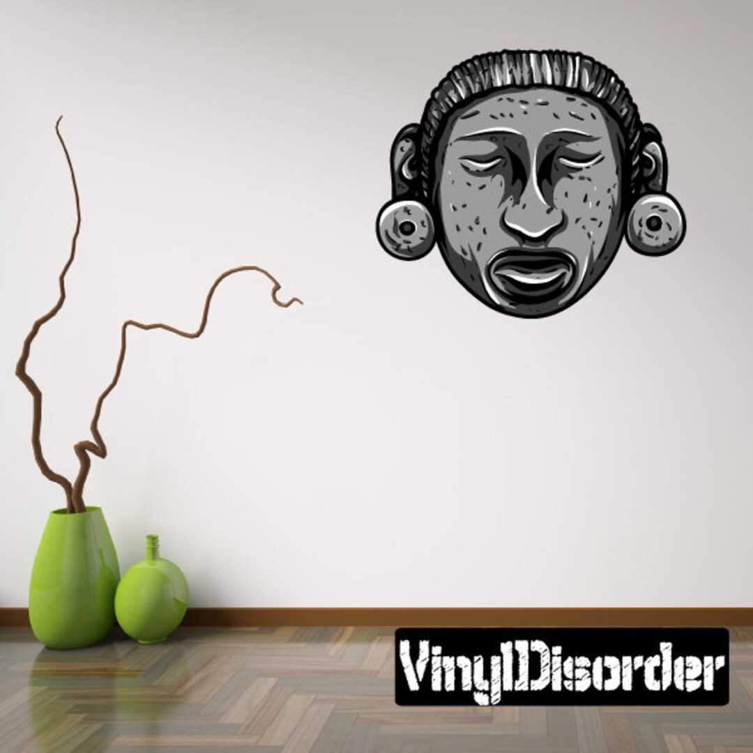 Aztec Stone Sculpture Wall Decal - Wall Fabric - Vinyl Decal ...