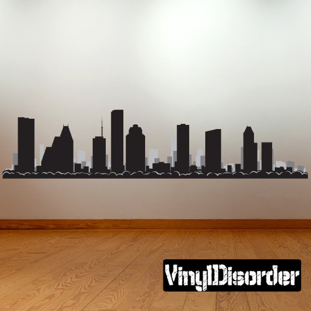 Houston Texas Skyline Vinyl Wall Decal or Car Sticker - Vinyl Fabric ...