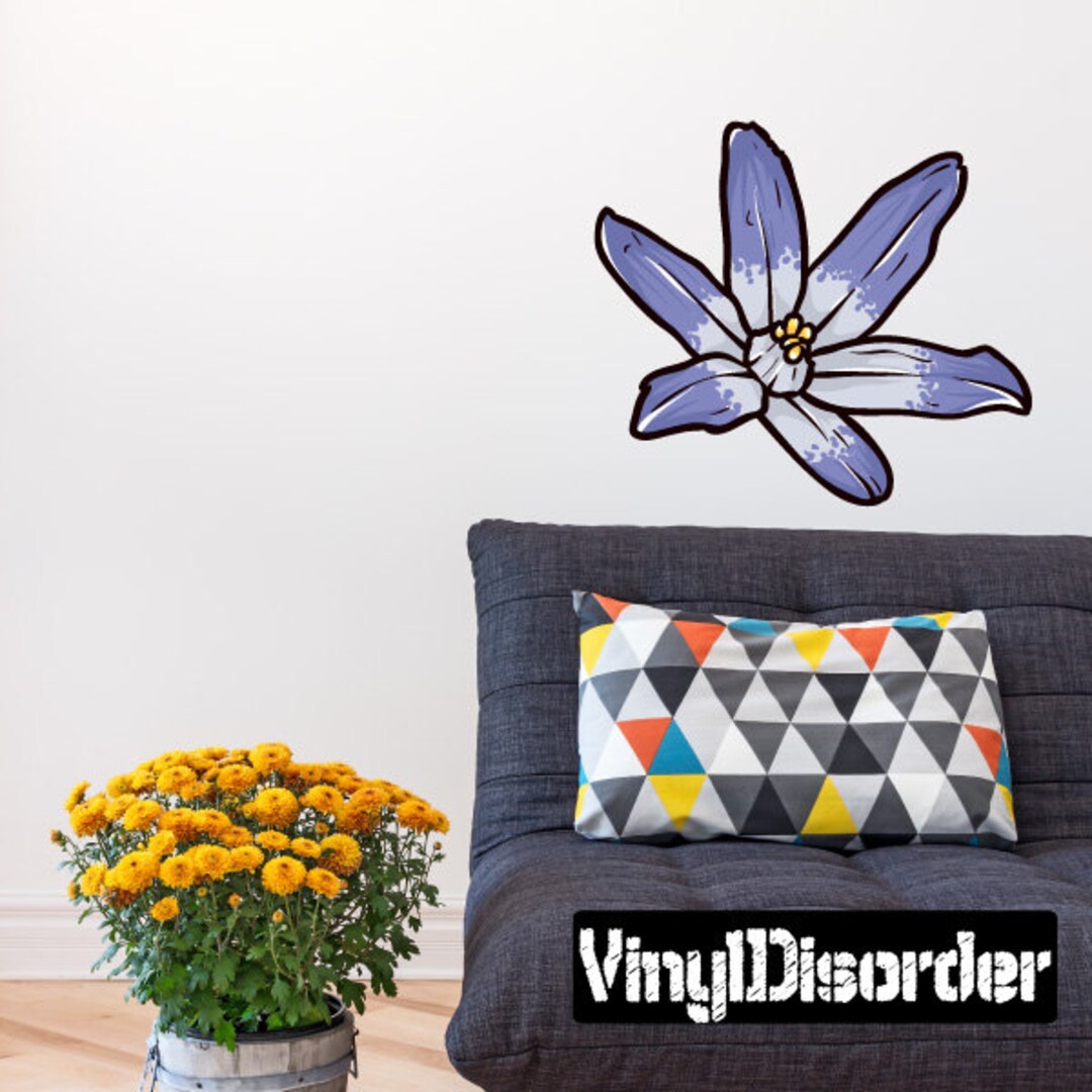 Floral Flower Wall Decal - Wall Fabric - Vinyl Decal - Removable and ...