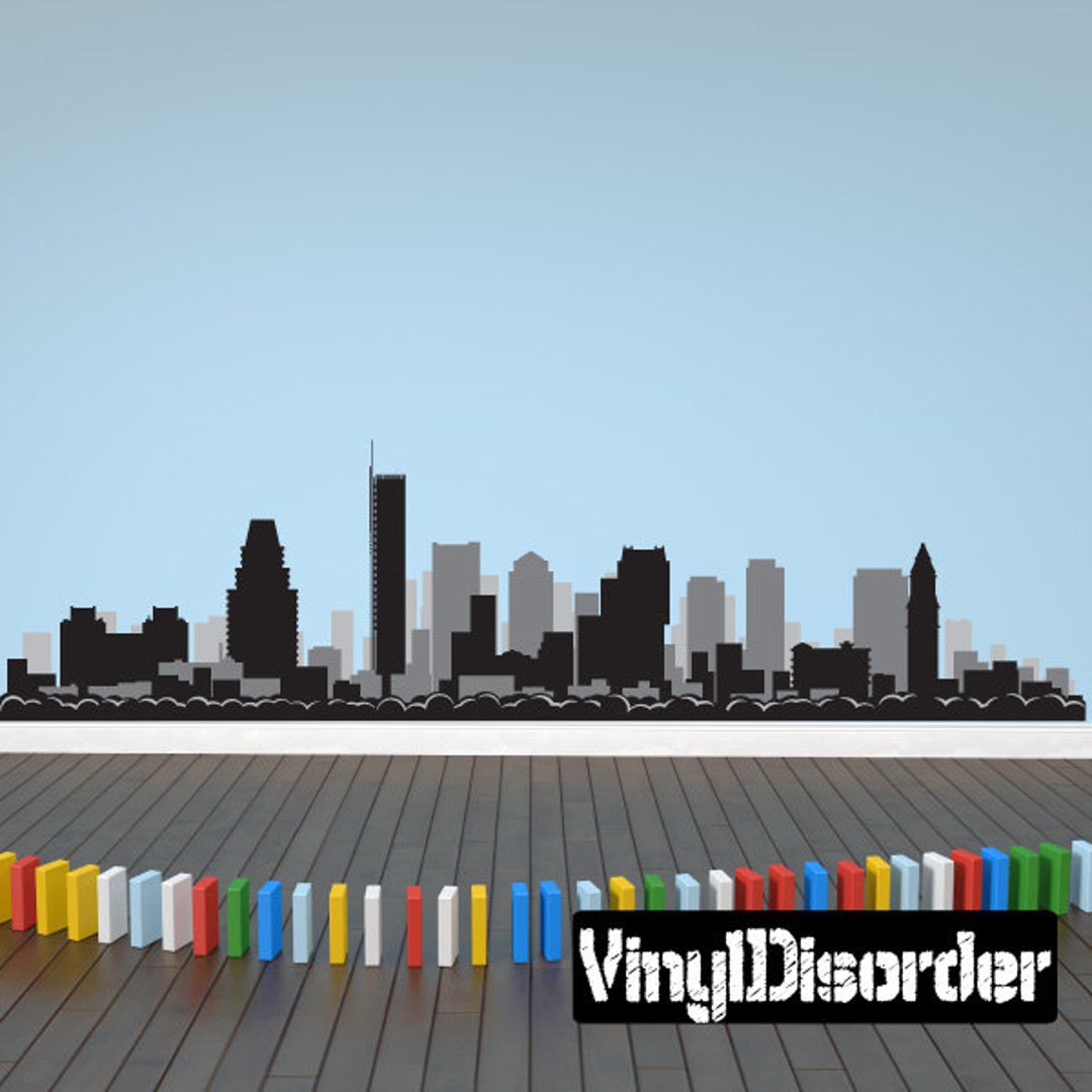 Boston Mass Skyline Vinyl Wall Decal or Car Sticker - Vinyl Fabric ...