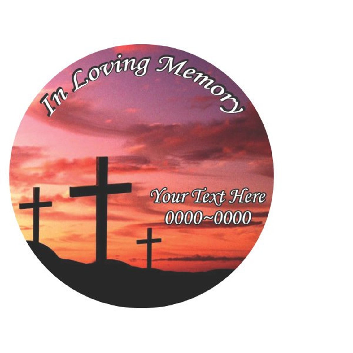 Cross in Loving Memory Full Color Circles 008 Custom Vinyl - Etsy