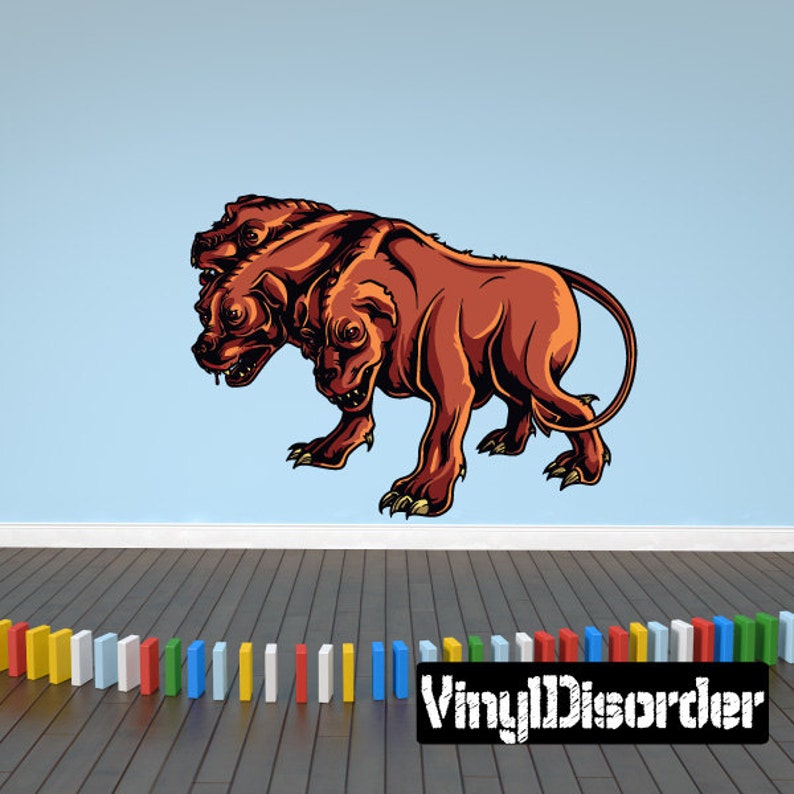 Mythical Creature Cerberus Wall Decal Wall Fabric Vinyl - Etsy