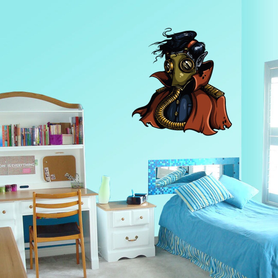 Nuclear Radiation Gas Mask Wall Decal - Wall Fabric - Vinyl Decal ...