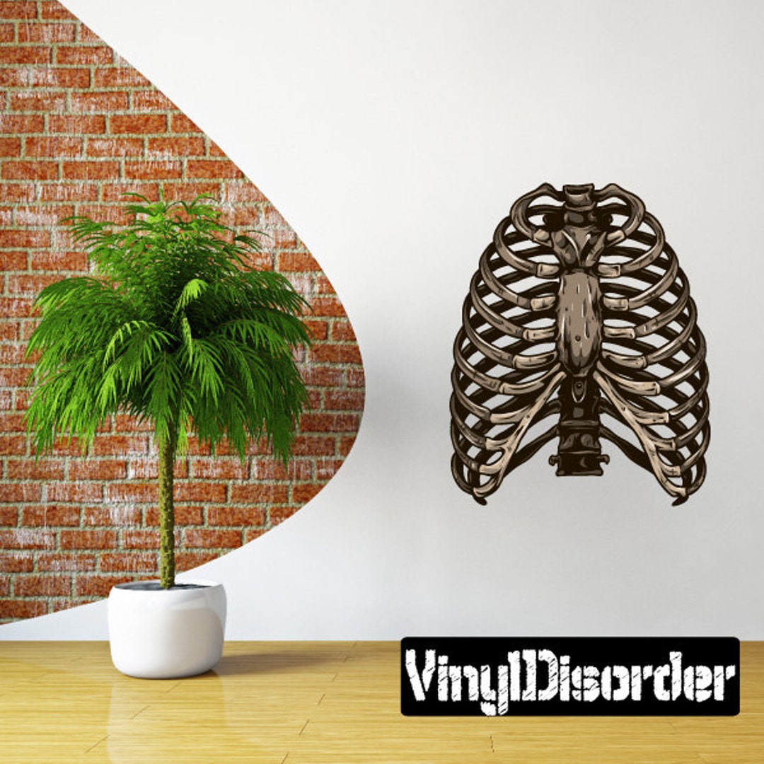 Skeleton Rib Cage Bone Wall Decal - Wall Fabric - Vinyl Decal ...