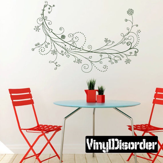 Floral Vine Wall Decal Wall Fabric Vinyl Decal Removable | Etsy