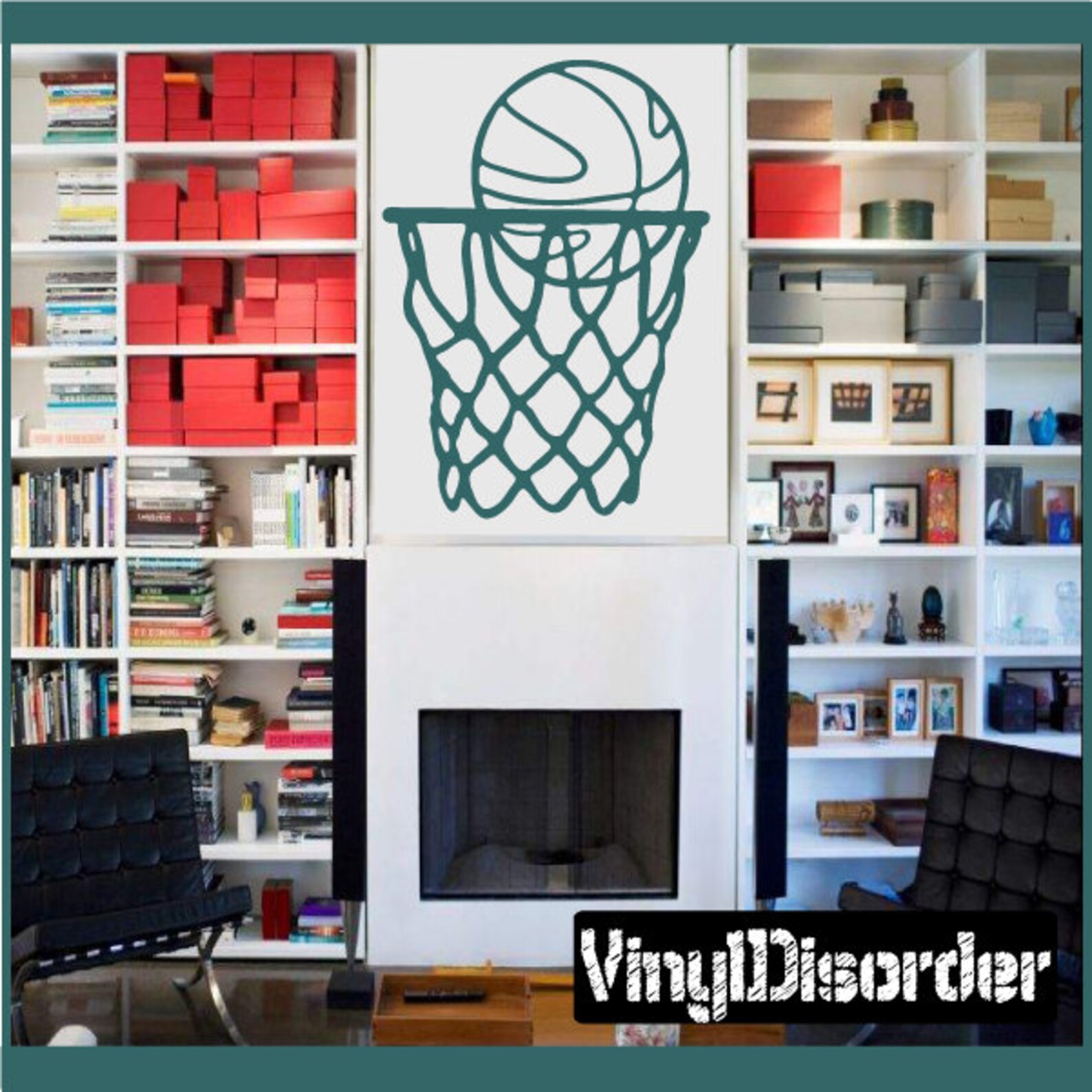 Basketball Hoop Net Vinyl Wall Decal or Car Sticker - Basketballst023et ...