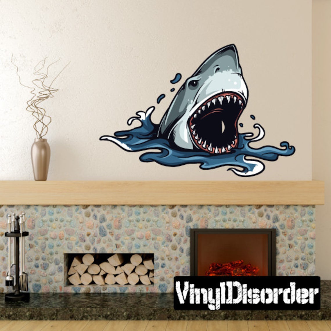 Shark Wall Decal Wall Fabric Vinyl Decal Removable and - Etsy