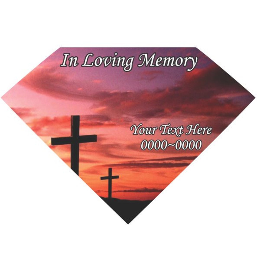 Cross in Loving Memory Full Color Diamond 008 Custom Vinyl Wall Decal ...