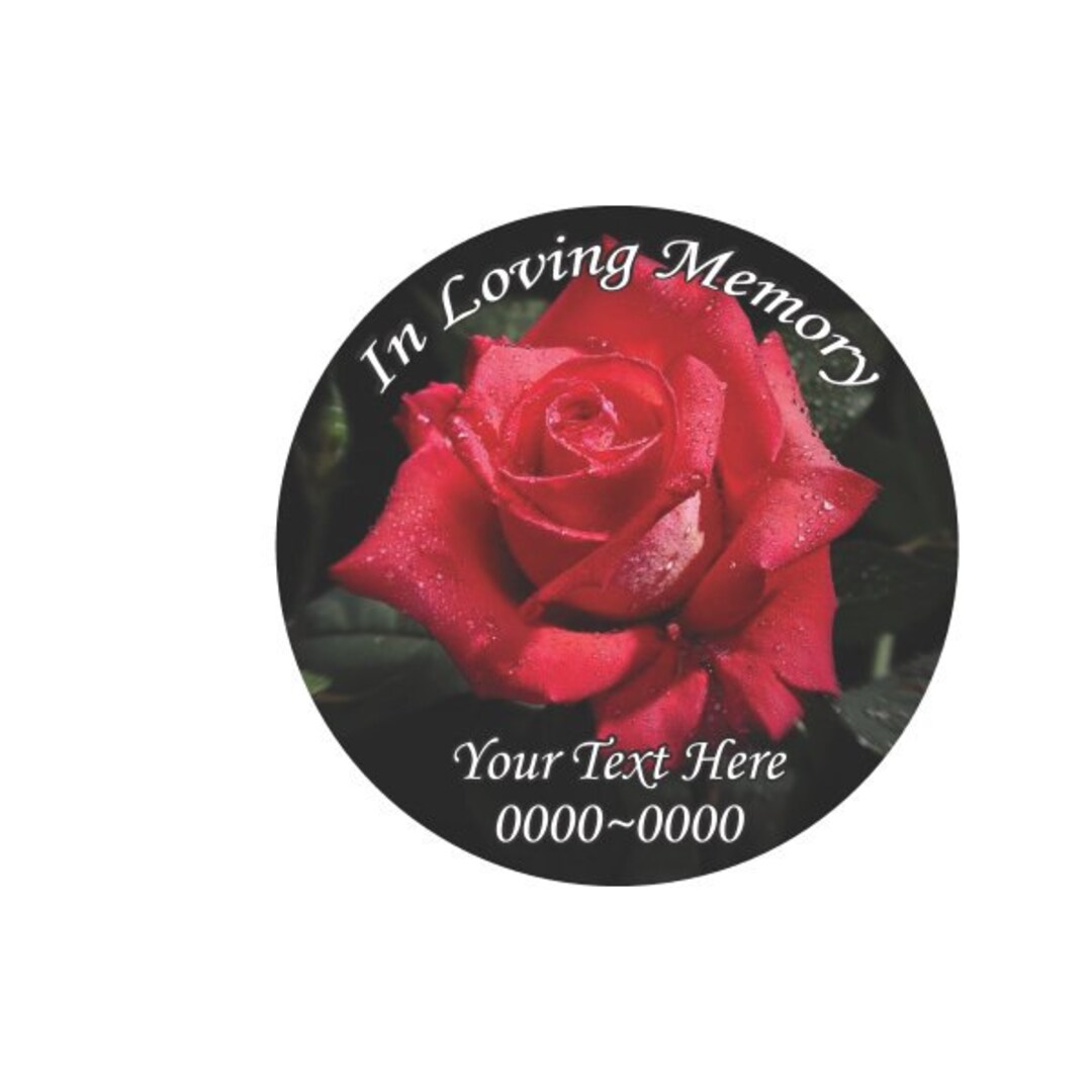 Rose in Loving Memory Full Color Circles 015 Custom Vinyl Wall Decal or ...