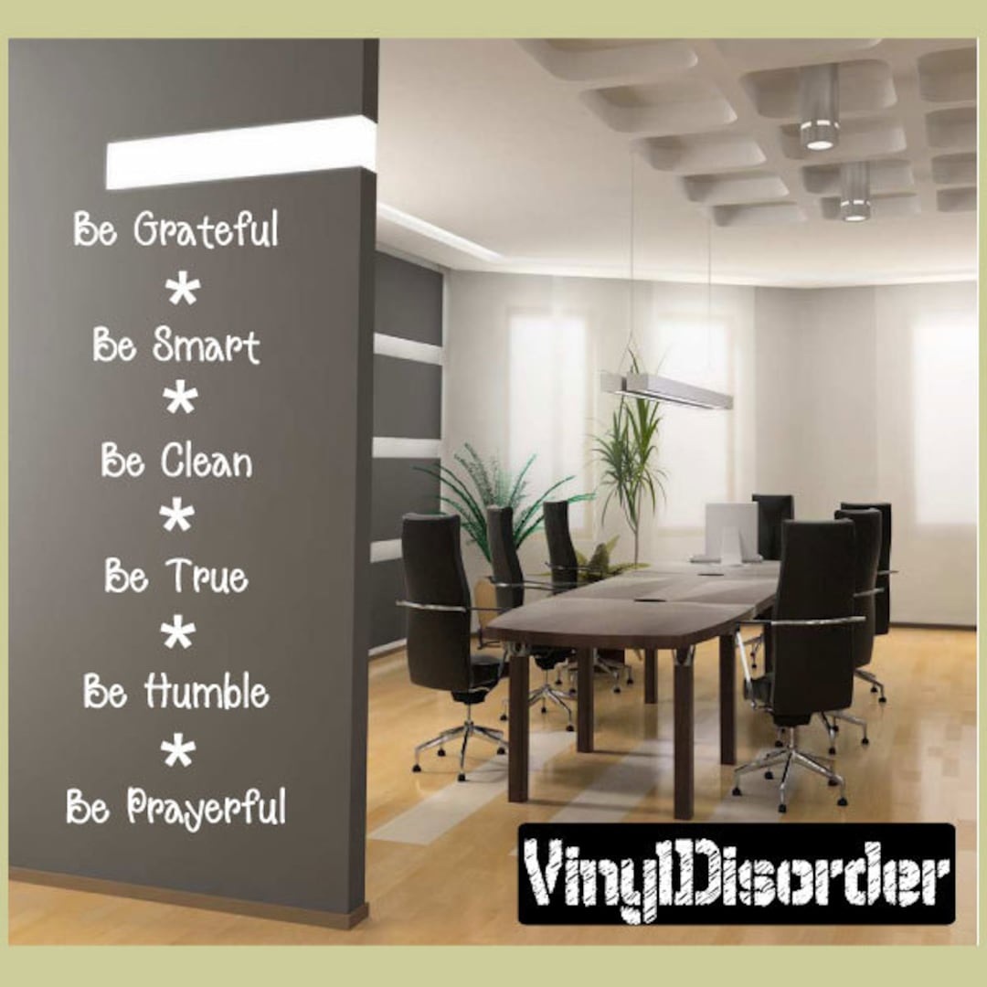 Be Grateful Be Smart Be Clean Be True Be Humble Be Prayerful - Vinyl ...