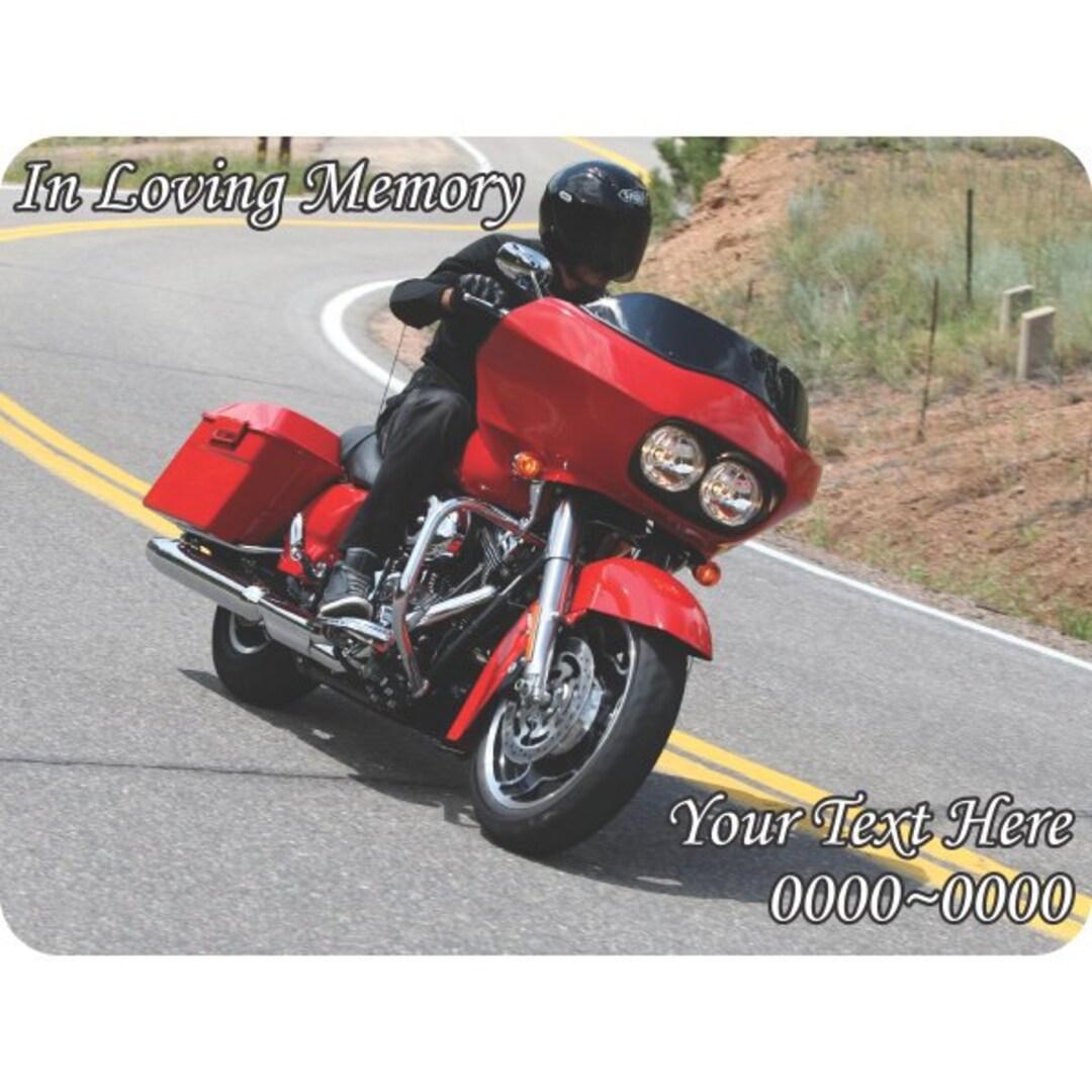 Motorcycle in Loving Memory Full Color Rounded Rectangle 004 Custom ...