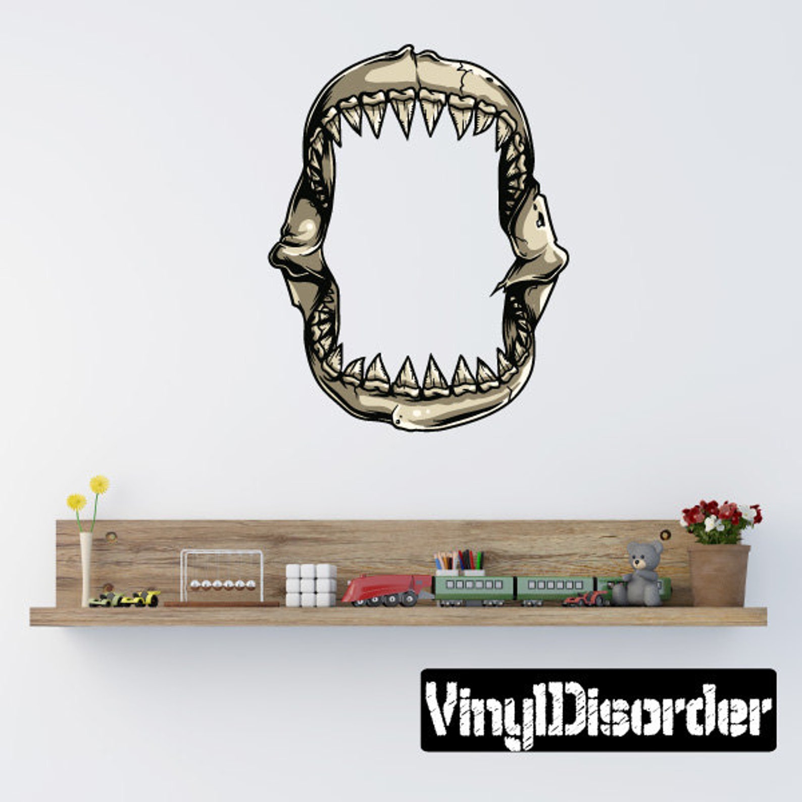 Shark Teeth Wall Decal Wall Fabric Vinyl Decal Removable and Reusable ...