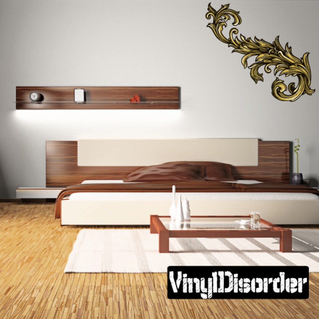 Floral Corner Wall Decal - Wall Fabric - Vinyl Decal - Removable and ...