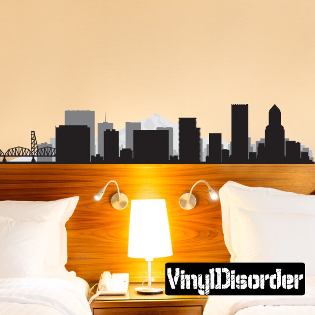 Portland Oregon Skyline Vinyl Wall Decal or Car Sticker - Vinyl Fabric ...