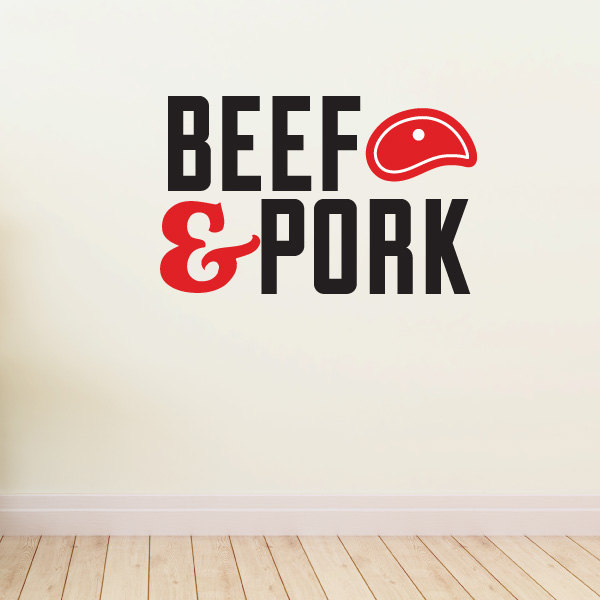 Beef & Pork Vinyl Sticker Wall Decal Colorid007 - Etsy Denmark