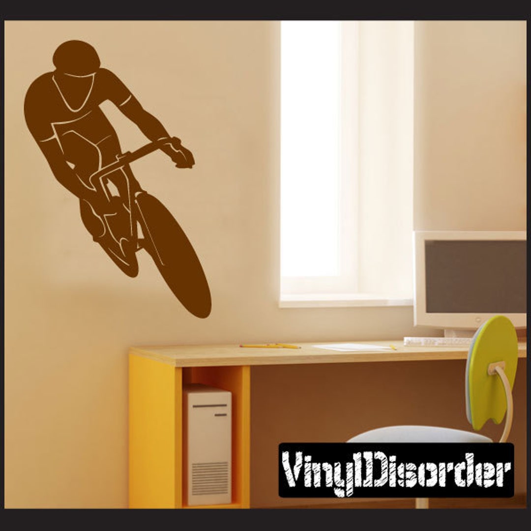 Touring Bicycle Vinyl Wall Decal or Car Sticker - Bicyclingmc005et - Etsy
