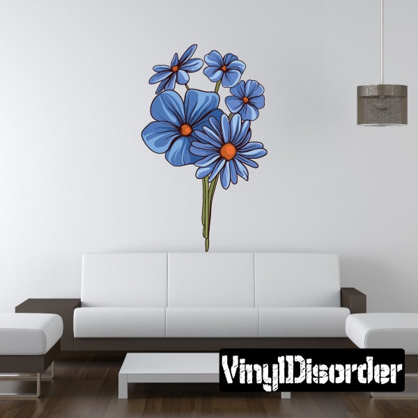 Floral Flower Wall Decal - Wall Fabric - Vinyl Decal - Removable and ...