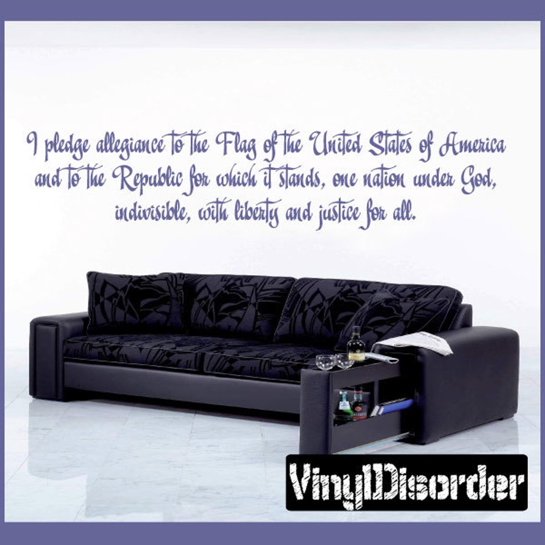 Pledge of Allegiance - Vinyl Wall Decal - Wall Quotes - Vinyl Sticker ...