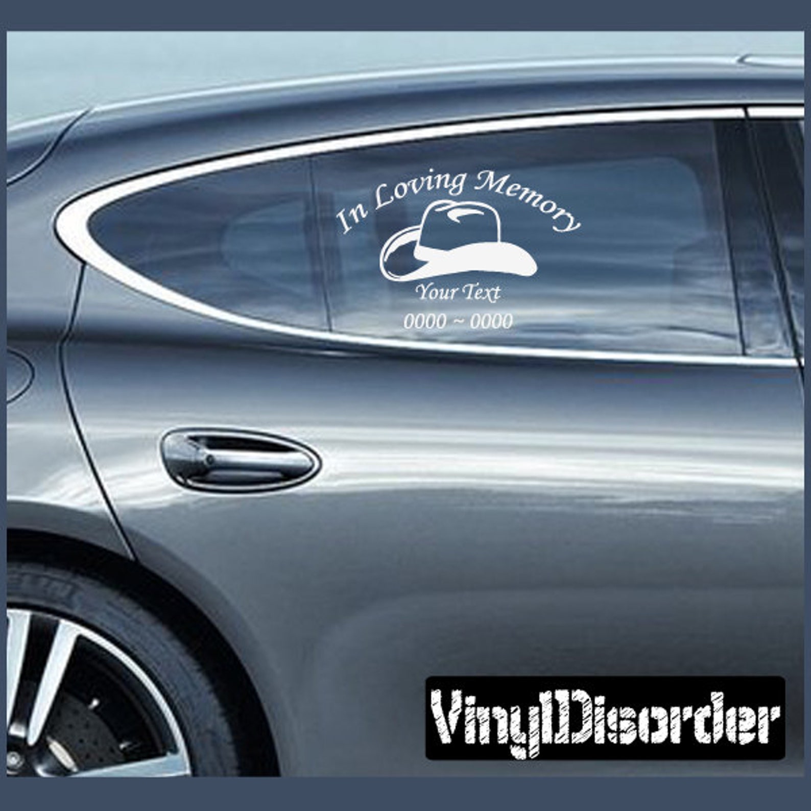 Cowboy 2 in Loving Memory Custom Car or Wall Vinyl Decal Stickers ...