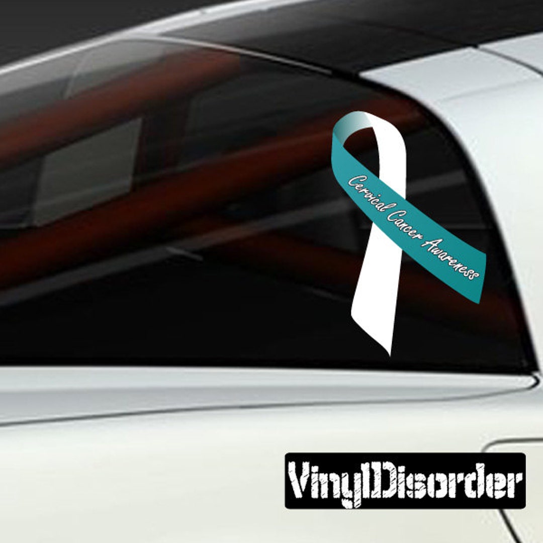 Cervical Cancer Awareness Ribbon Vinyl Wall Decal or Car Sticker - Etsy