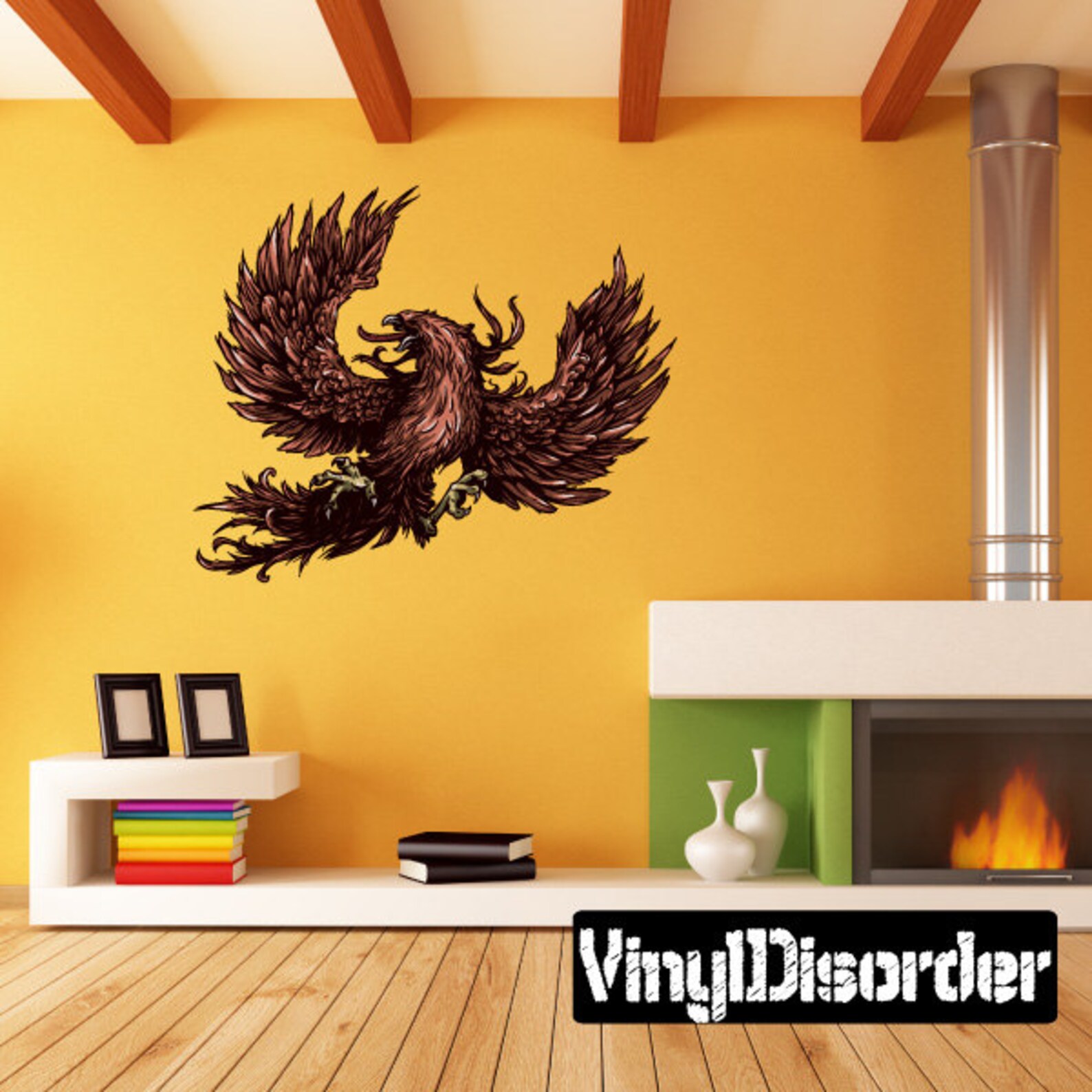 Mythical Creature Phoenix Wall Decal Wall Fabric Vinyl | Etsy