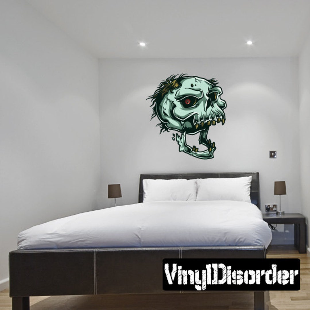 Skull Wall Decal - Wall Fabric - Vinyl Decal - Removable and Reusable ...