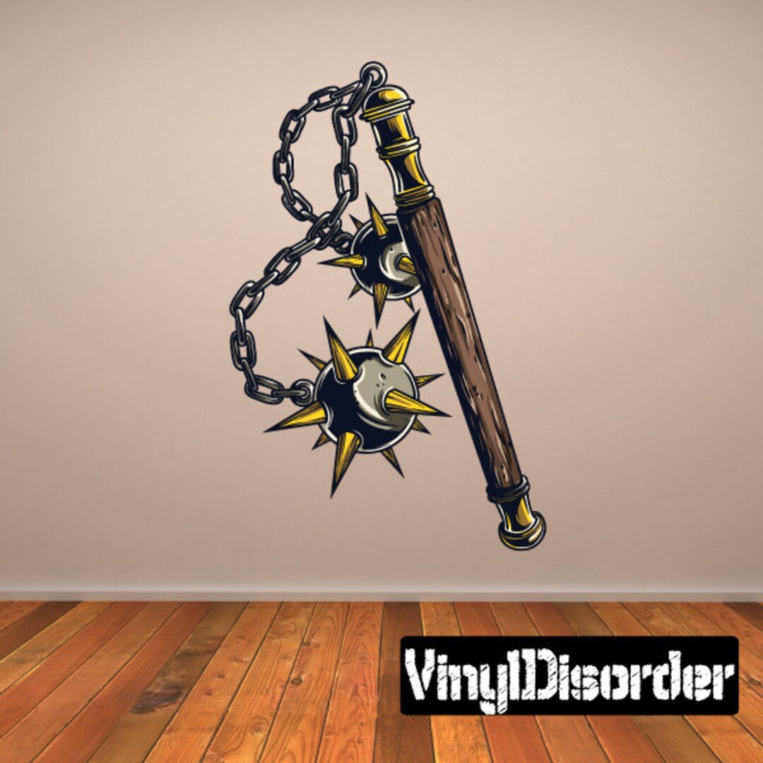 Medieval Weapon Ball and Chain Mace Wall Decal - Wall Fabric - Vinyl ...