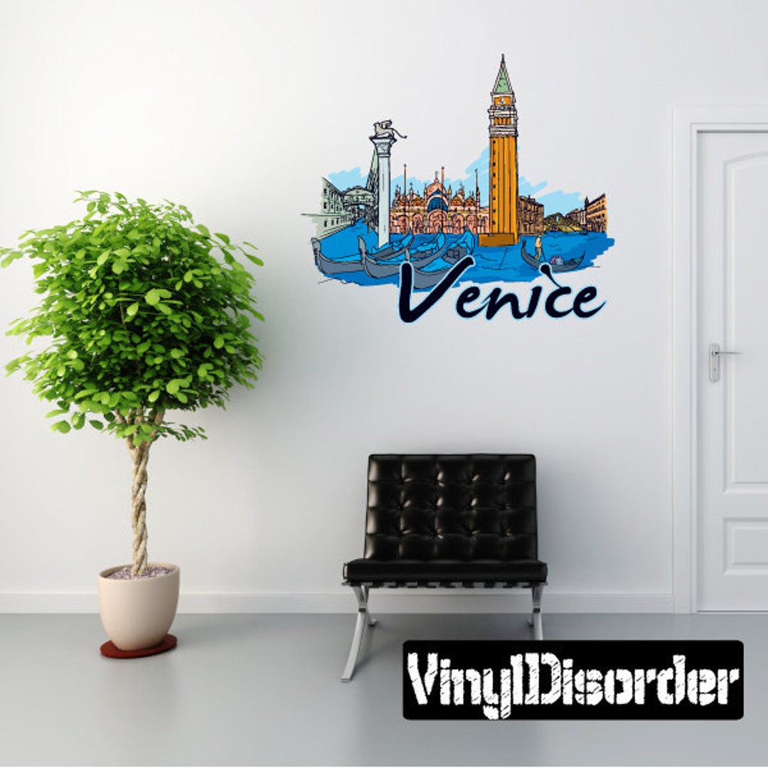 Famous City Venice Wall Decal - Wall Fabric - Vinyl Decal - Removable ...