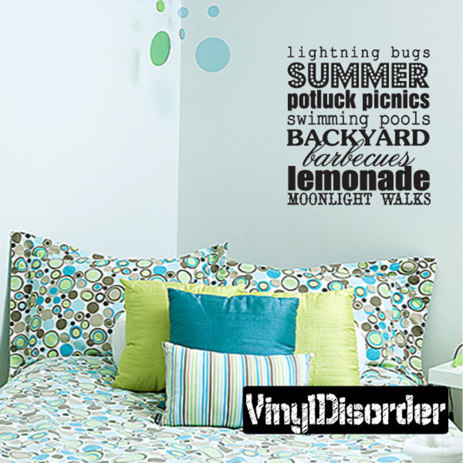 Lightning Bugs Summer Potluck Picnics Swimming Pools Backyard Vinyl ...