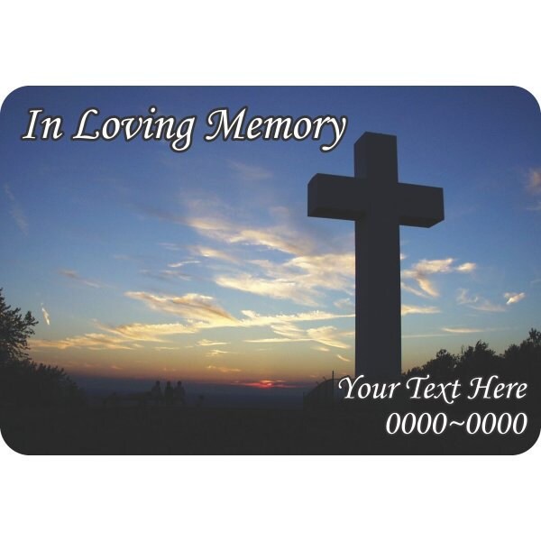 Cross in Loving Memory Full Color Rounded Rectangle 006 Custom Vinyl ...