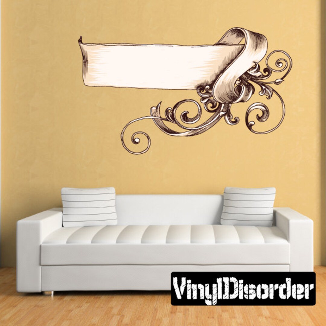 Ornate Scroll Wall Decal - Wall Fabric - Vinyl Decal - Removable and ...