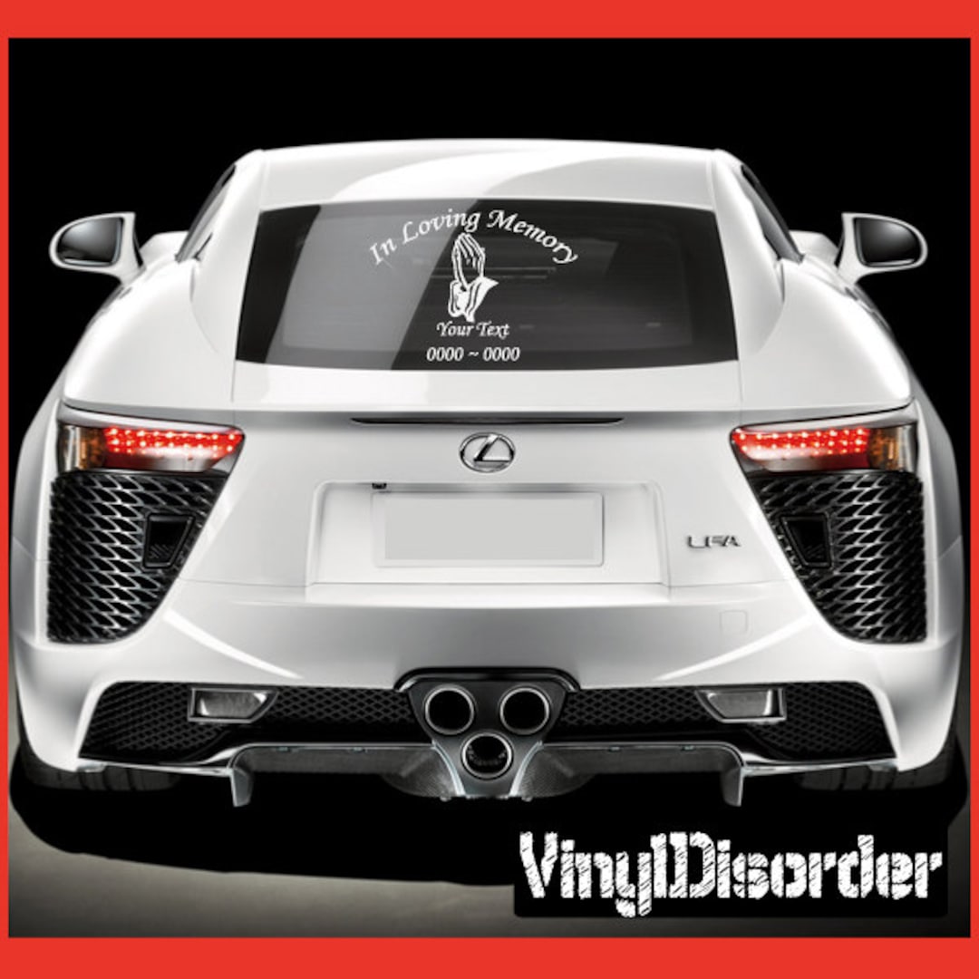 Praying Hands in Loving Memory Custom Car or Wall Vinyl Decal Stickers ...