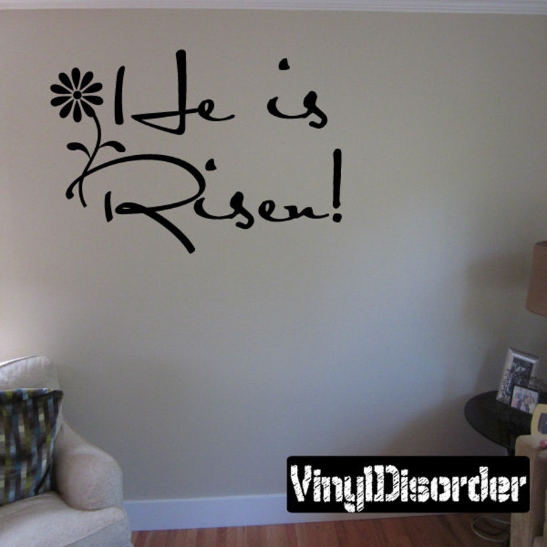 He is Risen - Vinyl Wall Decal - Wall Quotes - Vinyl Sticker - Hd009 - Etsy