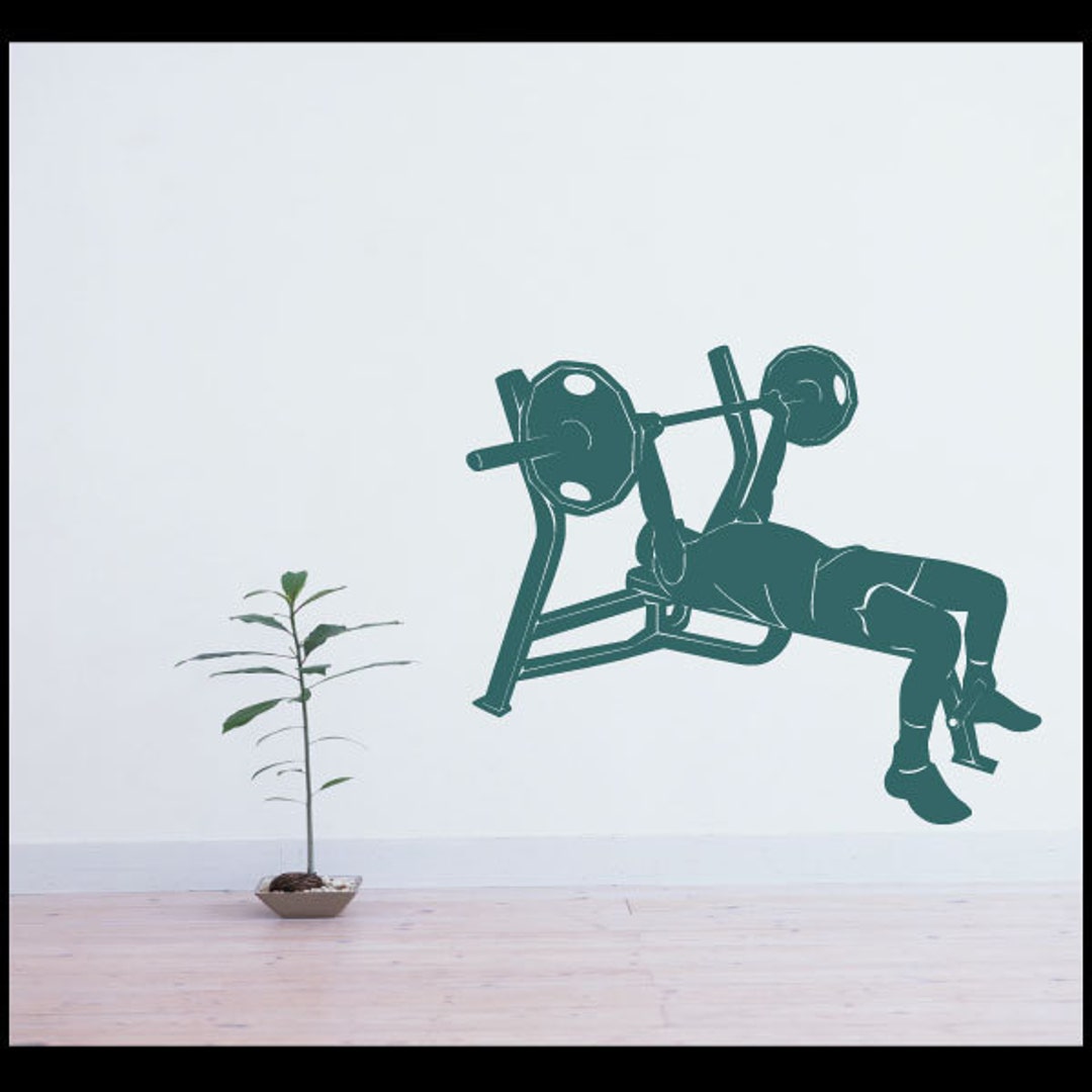 Bench Press Fitness Vinyl Wall Decal or Car Sticker - Fitnessmc001et - Etsy