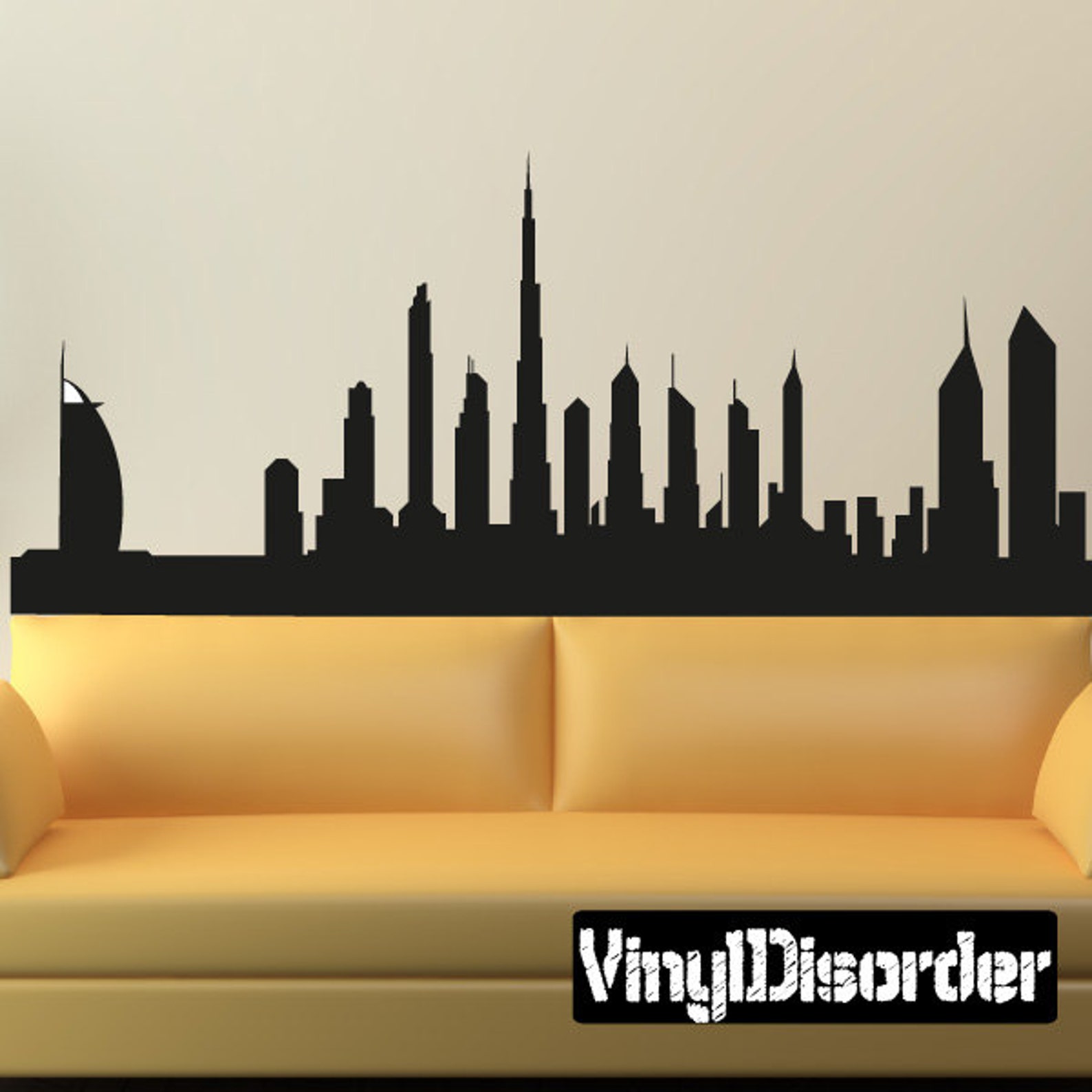 Dubai Skyline Vinyl Wall Decal or Car Sticker SS045ET - Etsy